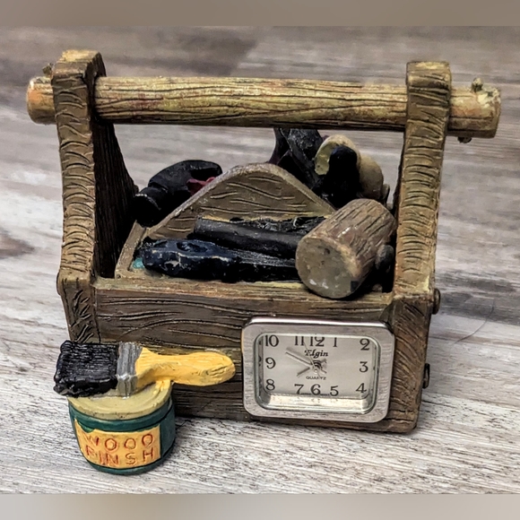 Vintage | Wall Decor | Vintage Elgin Quartz Clocktrinket Box Workmans ...